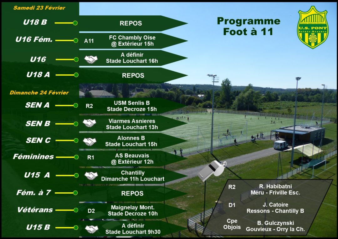 Programme du week-end – USPontFootball