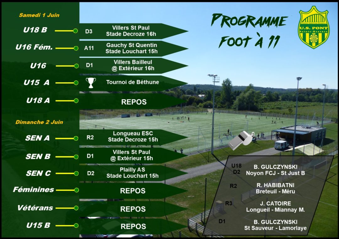 Programme du week-end – USPontFootball